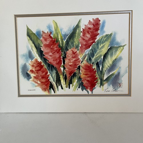 Print Matted Ginger Blossoms Flowers Signed Rose Odam EUC No Flaws 9 ...