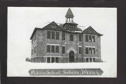 Sebeka Minnesota MN c1910 RPPC 3 Story Brick Public School Building ...