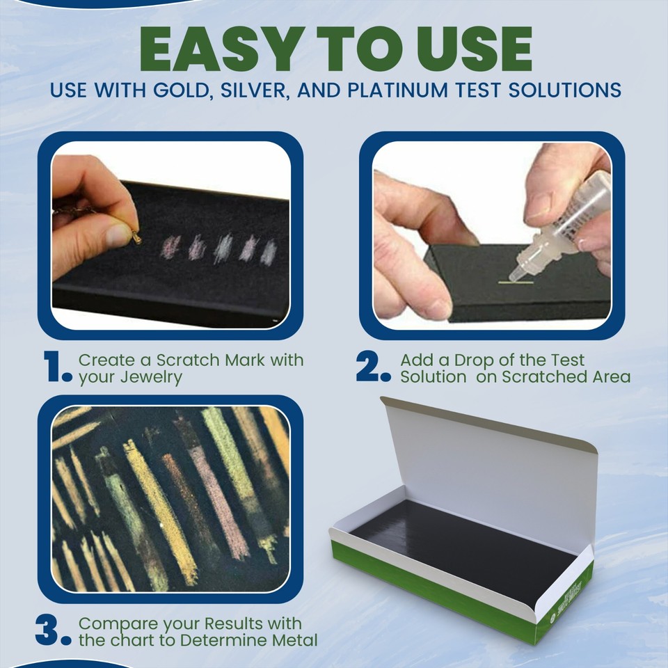 Gold Silver Test Kit 10K 14K 18K 22K 24K Sterling Platinum Jewelry ...