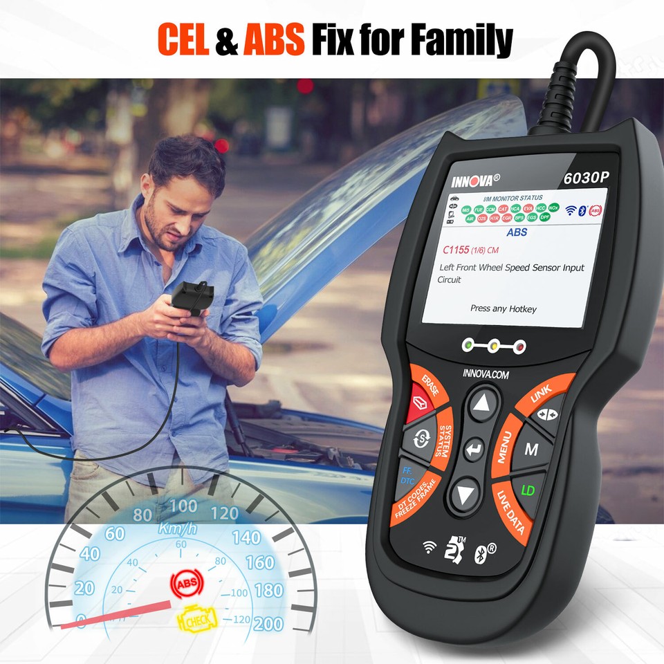 INNOVA 6030P OBD2 Scanner Code Reader ABS Engine BMS Diagnostic Tool ...