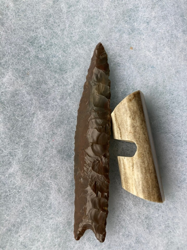3 3/8” Agate Humbolt Concaved Base Lanceolate,Owyhee Co. ID, Ex-W ...