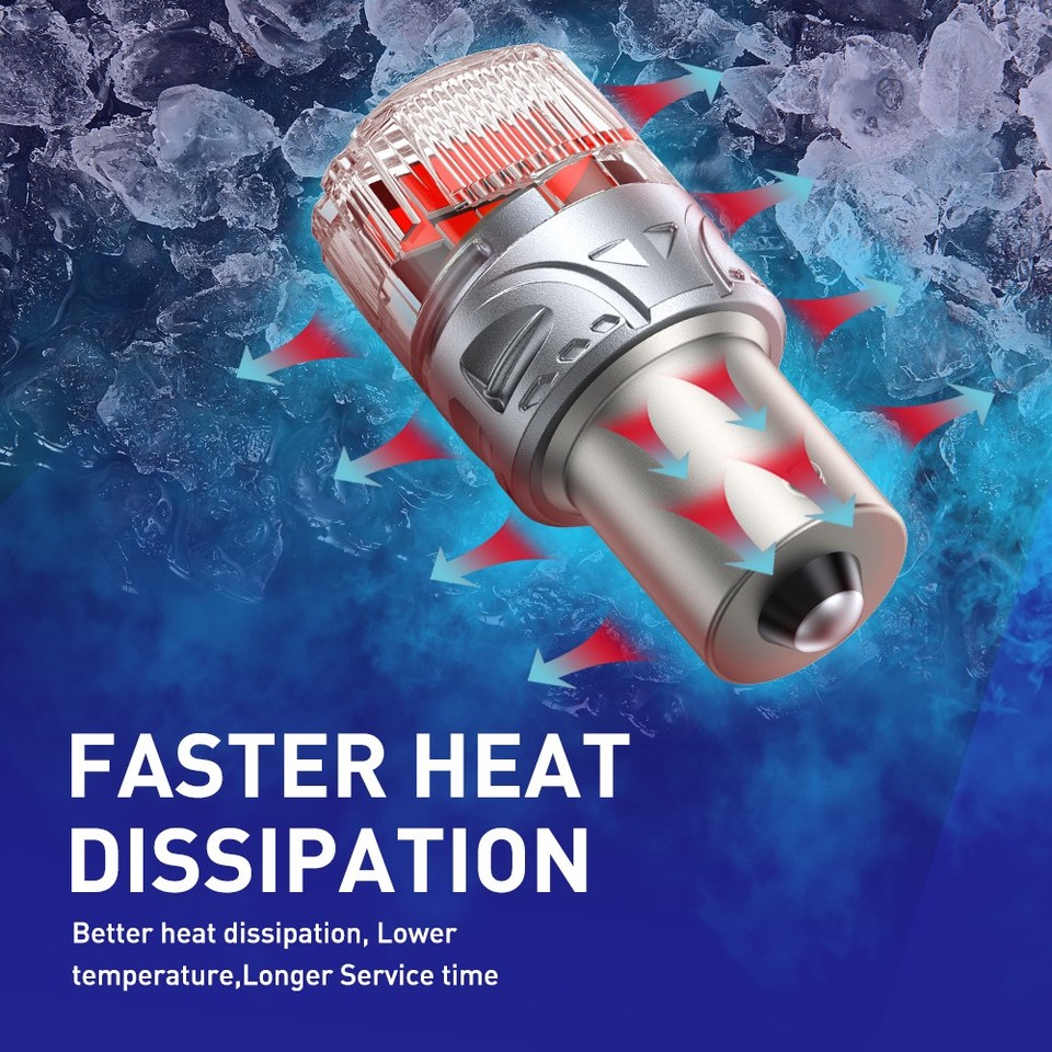 AUTOONE 2X 1156 7506 LED Red Third Brake Tail Light Turn Signal Bulb ...