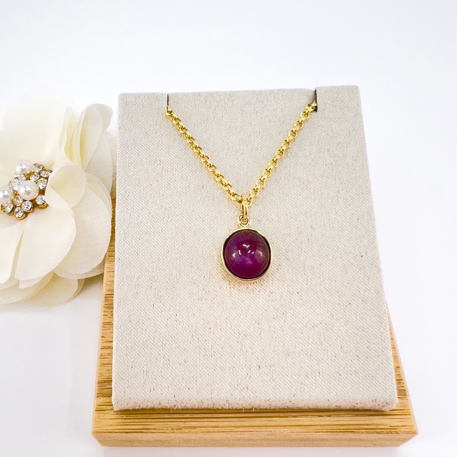 Genuine Star Ruby Solid 14k Yellow Gold Pendant, Newly Handcrafted | eBay