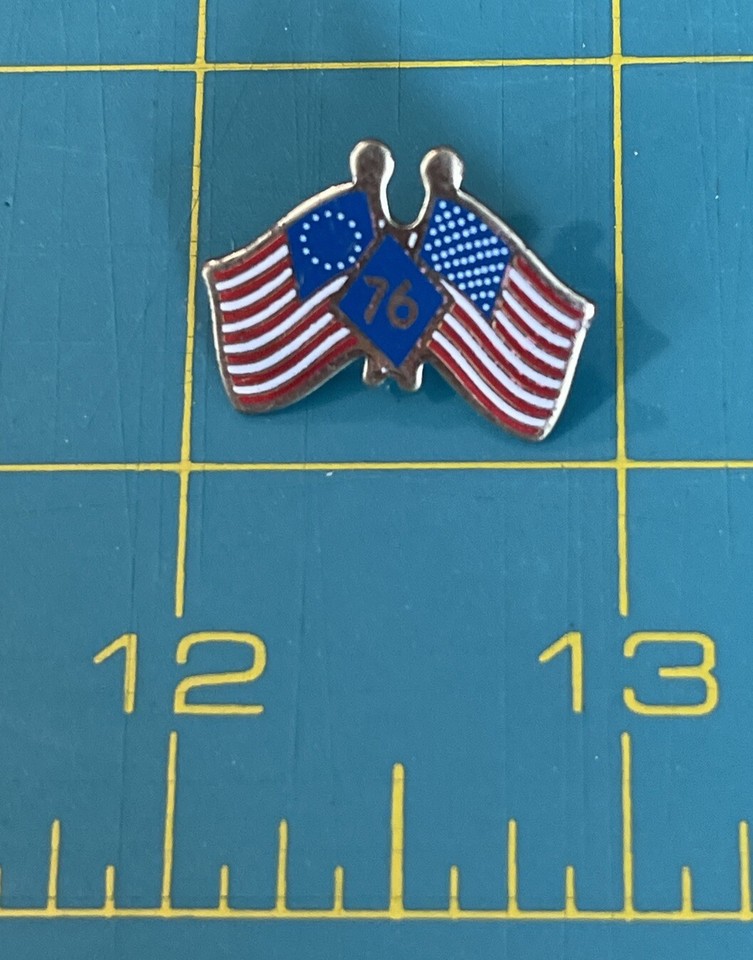 Vintage US Patriotic Bi-Centennial Flag Lapel Pin with Two Flags | eBay