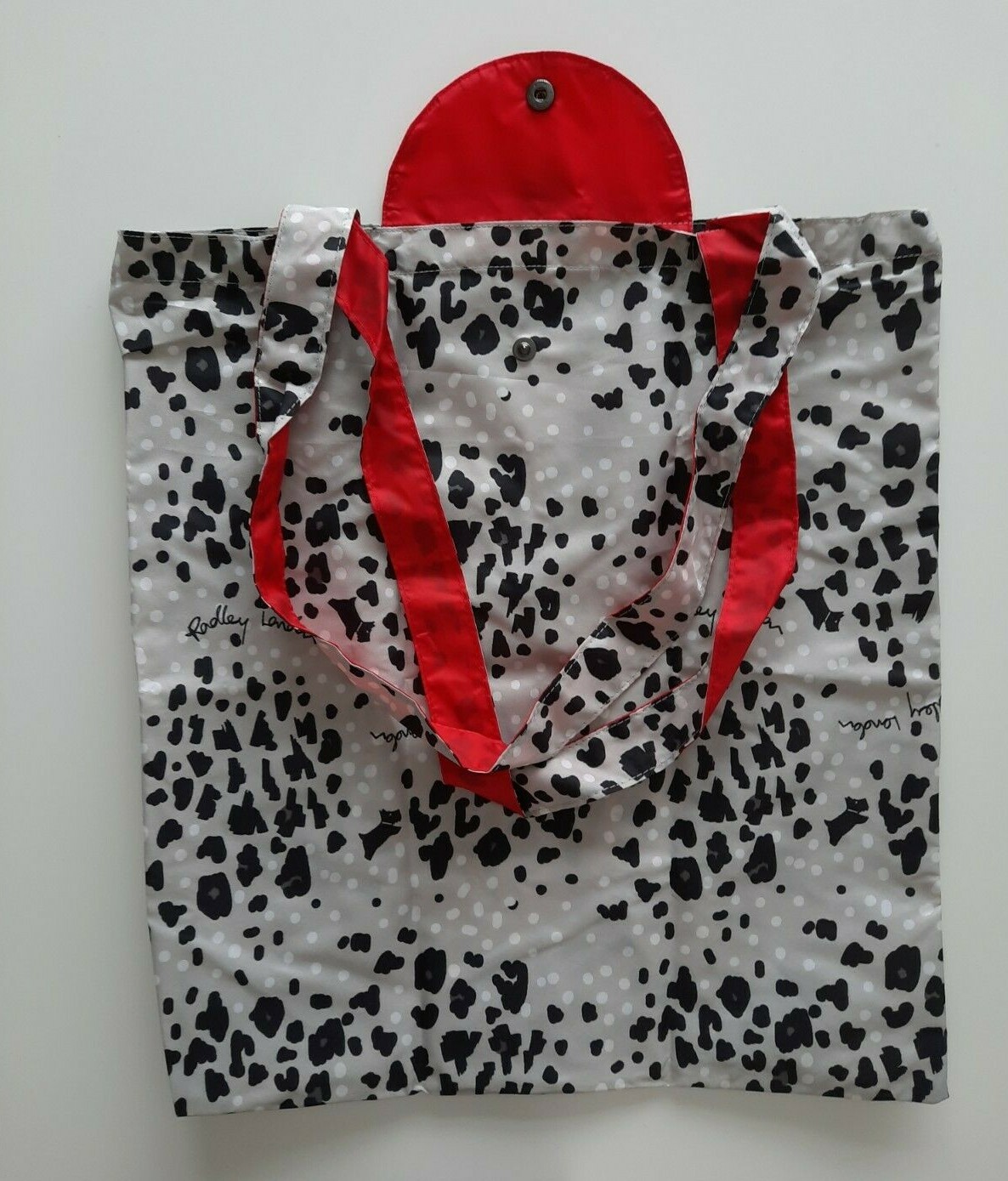 RADLEY - LEOPARD & RADLEY DOG PRINT - FOLDAWAY TOTE SHOPPER DOVE GREY ...