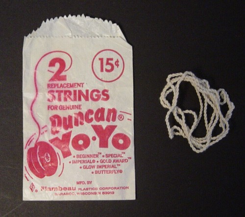 Vintage Genuine Duncan Yo-Yo Replacement String Packaging Wax Paper Bag ...