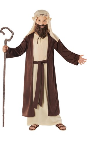 Kids St Joseph Costume Boys Nativity Innkeeper Shepherd Robe Christmas ...