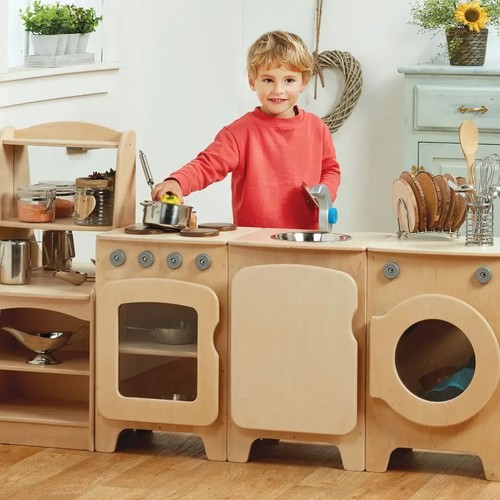 Millhouse Early Years EYFS Natural Kitchen Role Play Set of 4 PT987 ...