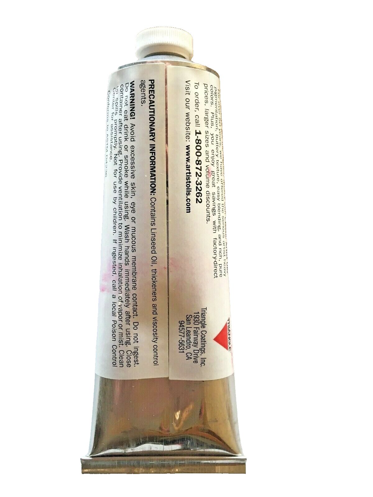 Triangle Coatings Classic Artist Oil paint Permanent Carmine 244-T 4 Fl ...