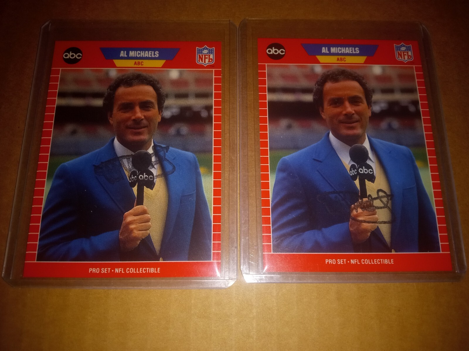 (2) 1989 Pro Set Announcers #3 Al Michaels autographed rookie cards | eBay