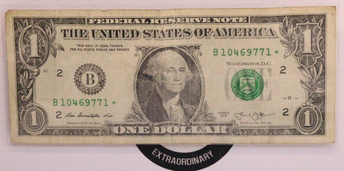 $1 Star Dollar Bill 2013 Series B10469771* NY Replacement Note | eBay