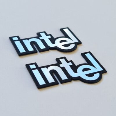 Intel - Sticker Case Badge Decal - Two Emblems ( 1968 - 2005 ) | eBay