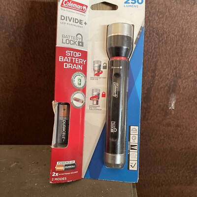 Coleman Led Flash Light Beam 250 Lumens Torch Camping Hiking Fishing ...