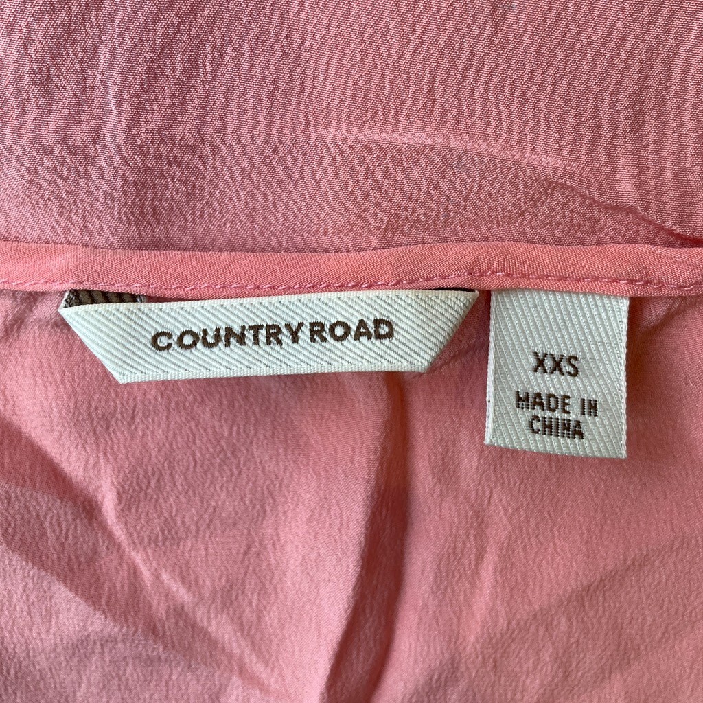 COUNTRY ROAD Pink Silk Tank Top Blouse, Rose Gold Side Zips ~ Size XXS ...
