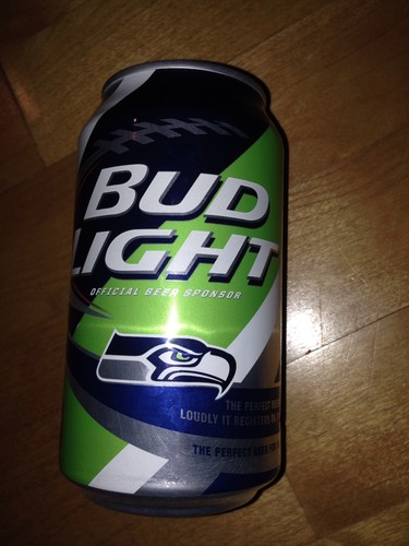 Seattle Seahawks Bud Light Beer Empty Team can Nfl 2015 kickoff bottom ...
