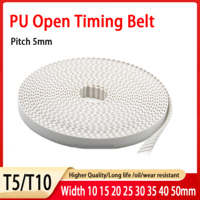 T5 T10 - Open Timing Belt Trapezoidal Tooth PU Timing Belt Width 10 15 ...