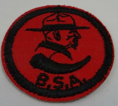 Boy Scout Round Patch BSA Red Black Small Man Figure Leader | eBay