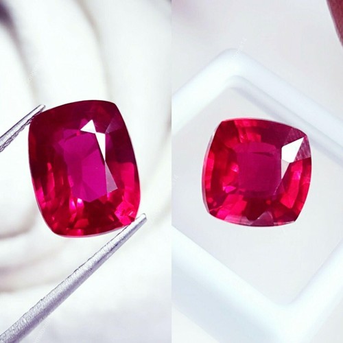 8-10 Cts Natural Madagascar Ruby Faceted Certified 2 Pcs Loose Gemstone ...