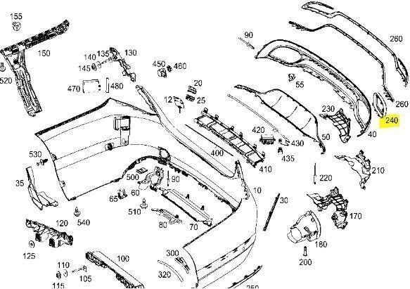Mercedes-Benz Moulding Chrome Exhaust End Pipe W205 AMG Left ...