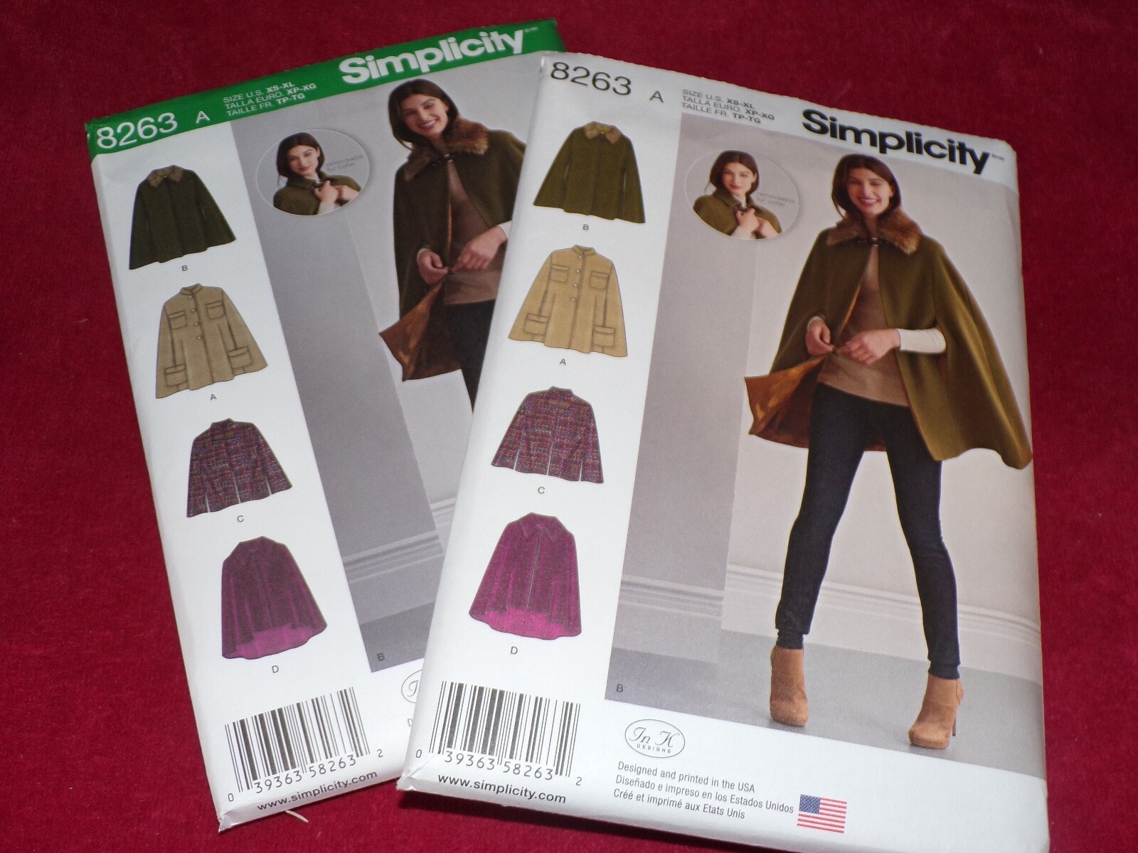 🌷 SIMPLICITY #8263 - LADIES CAPE & CAPELETS w/TRIM VARIATIONS PATTERN ...