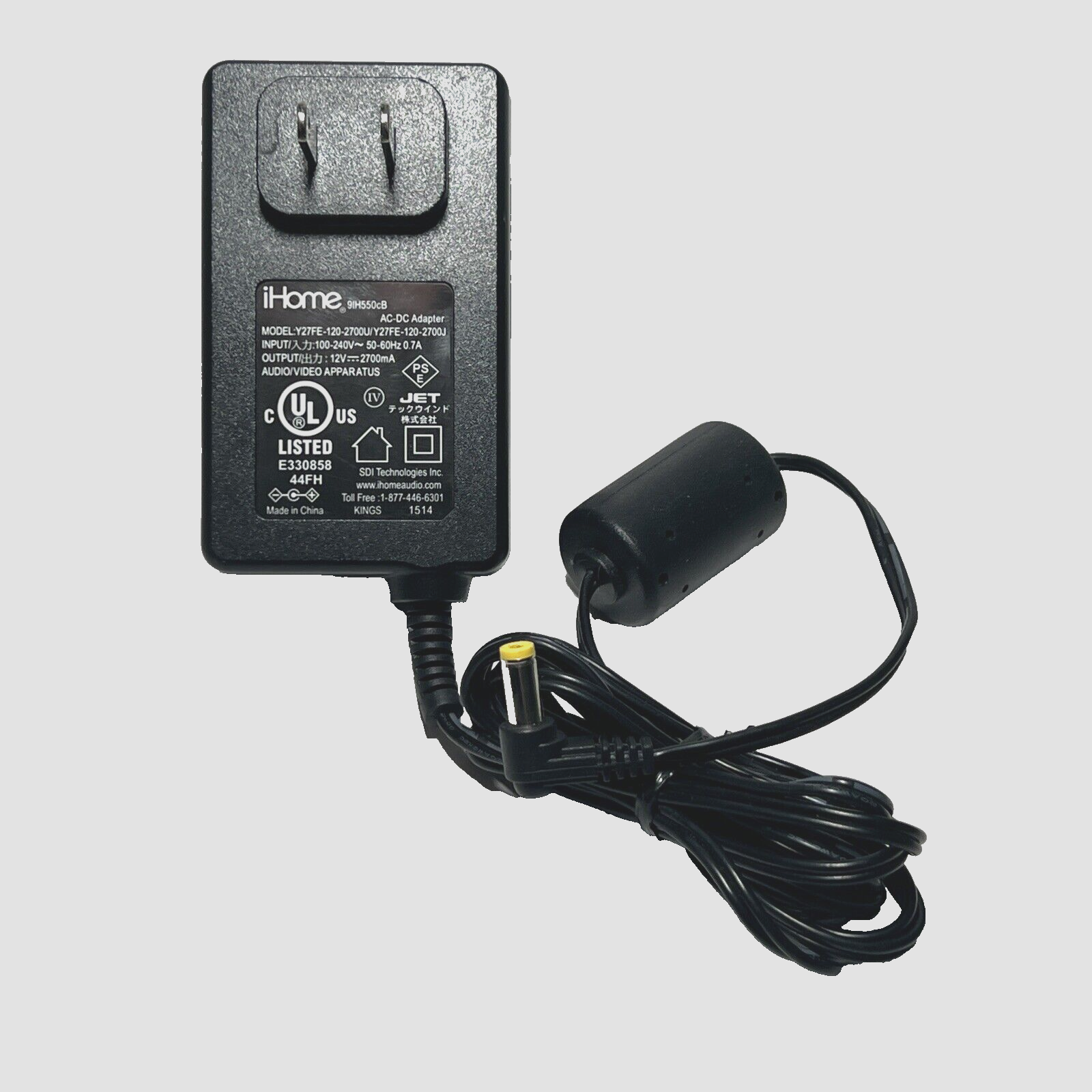 Genuine iHome 9ih550b AC Power Adapter Y27fe-120-2700u for sale online ...
