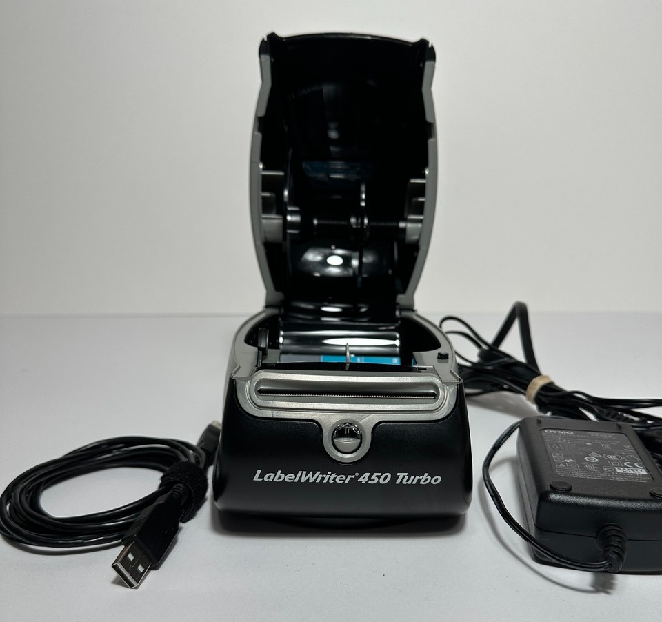Dymo LabelWriter 450 Turbo Label Printer (Model 1750283) w/ AC Adapter ...