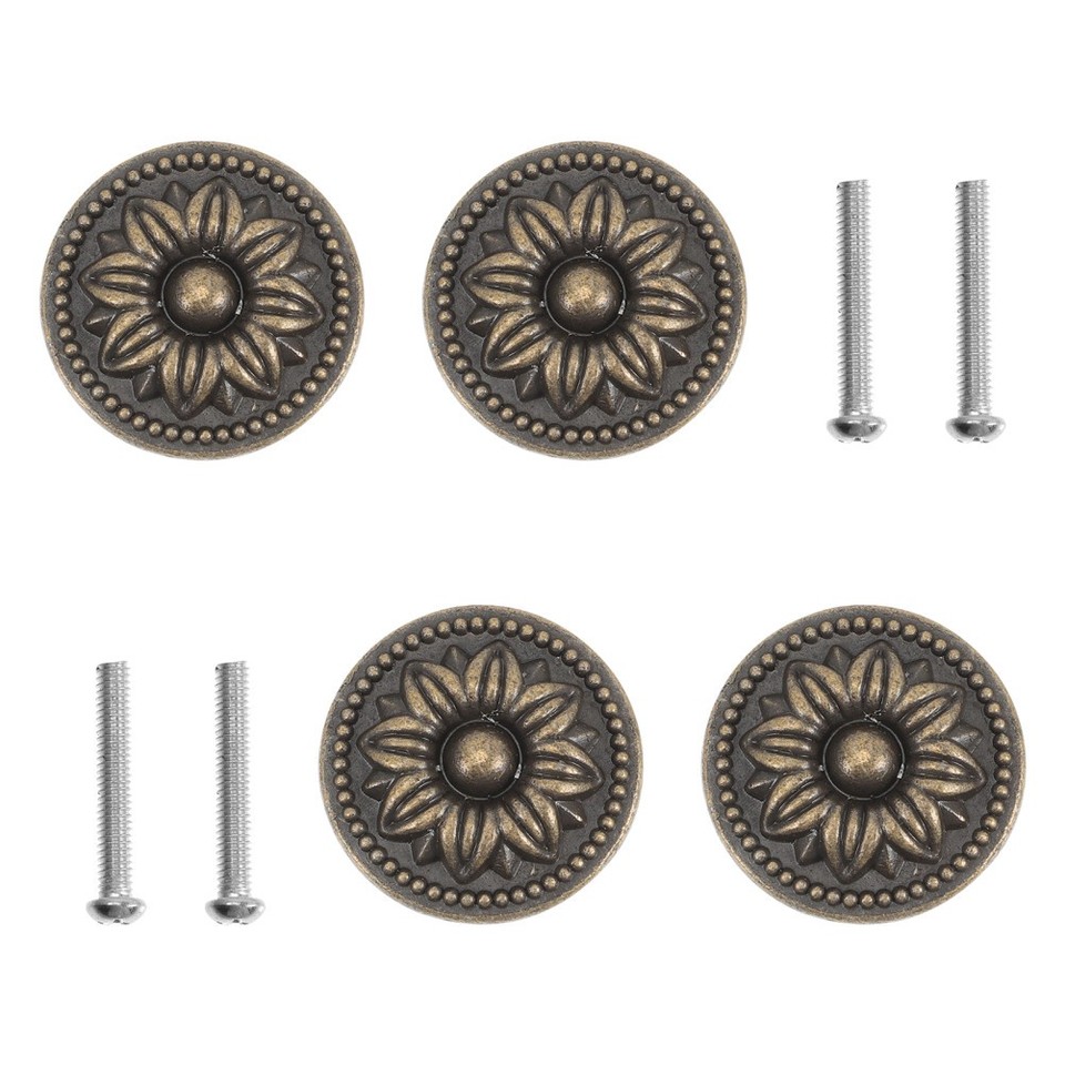 4Pcs Vintage Cabinet Knob Drawer Handles Cabinet Cupboard Pulls Dresser ...