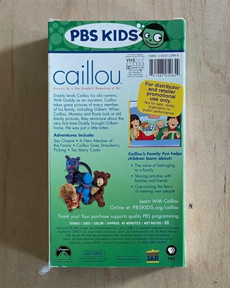 CAILLOU "Caillou's Family Fun" (2005) VHS PBS Kids Animation ...