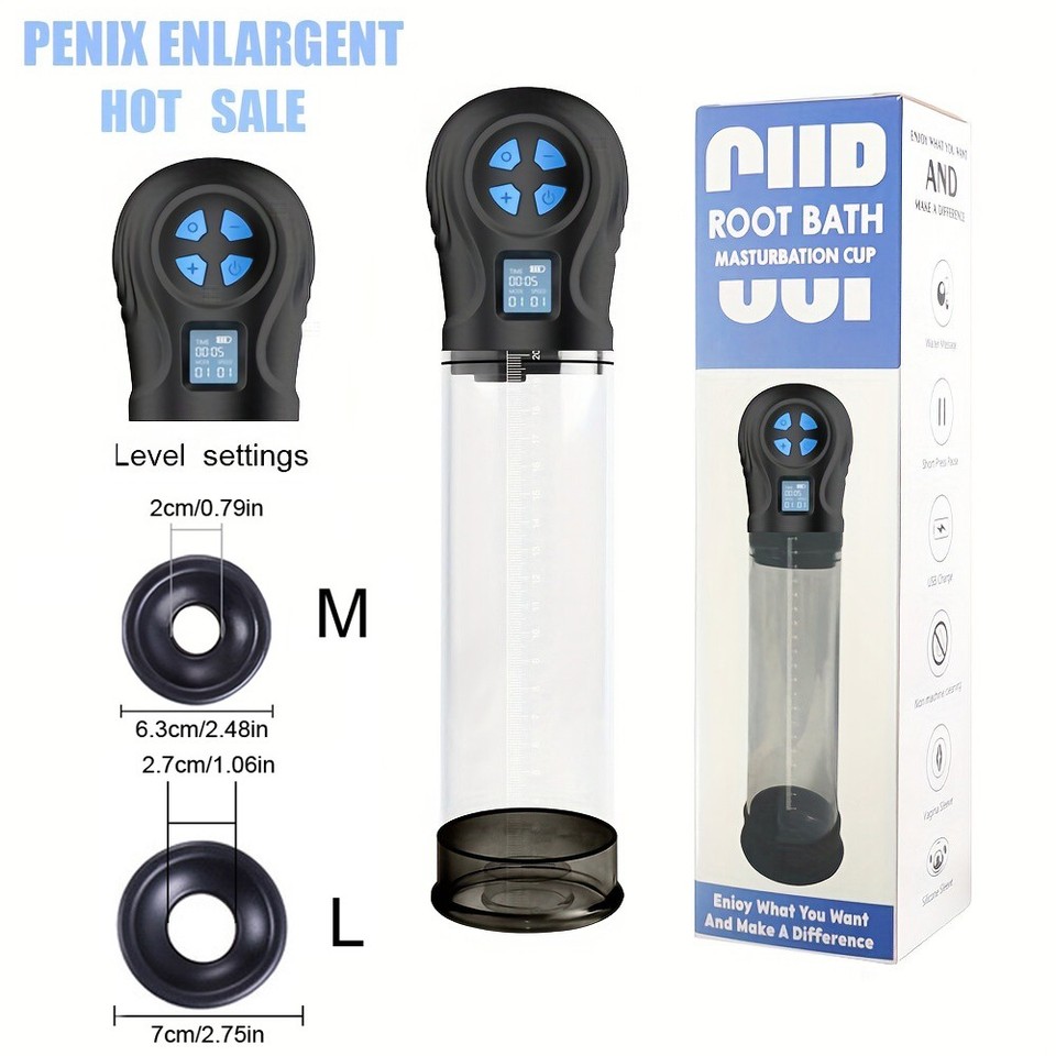 Rechargeable Vacuum Penis Pump ED Enhancement Erectile Enlargement ...