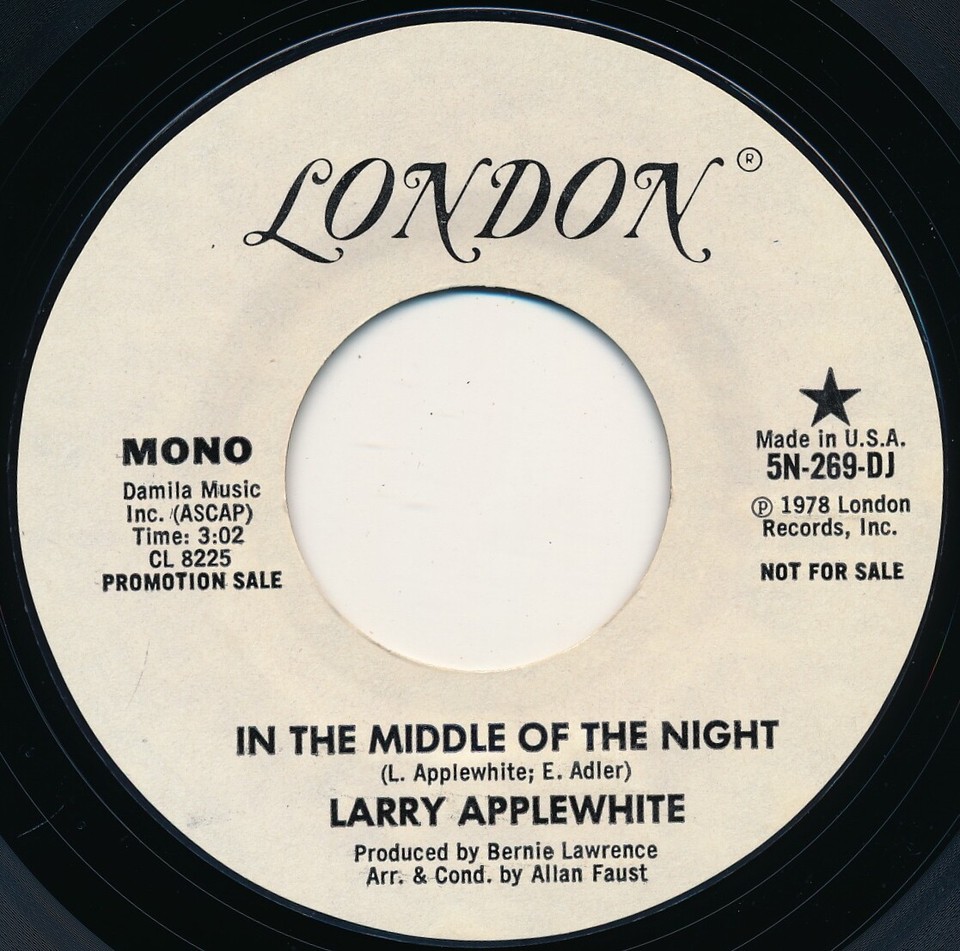 LARRY APPLEWHITE - IN THE MIDDLE OF THE NIGHT - 5N-269-DJ PROMO - 45 ...