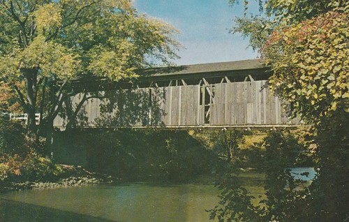 Postcard Ada Michigan The Ada Covered Bridge Vintage Photograph ...