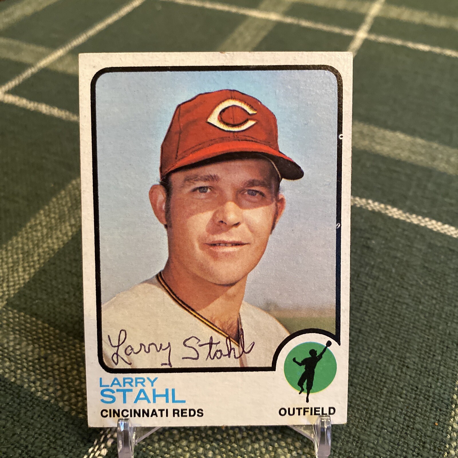 LARRY STAHL SIGNED TOPPS BASEBALL CARD 1973 #533 Autograph Cincinnati ...