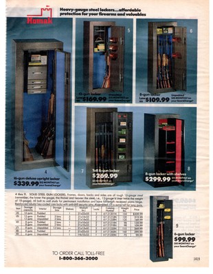 Sears Homak Steel Gun Lockers Rifles Hunting 1991 Vintage Print Ad ...