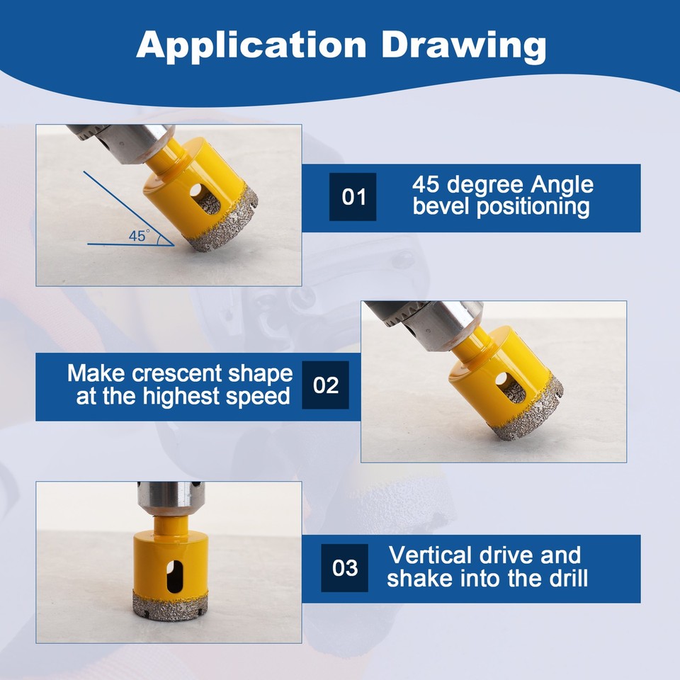 Diamond Hole Cutter Core Drill Bit 11pcs/box Tile Porcelain Ceramic ...