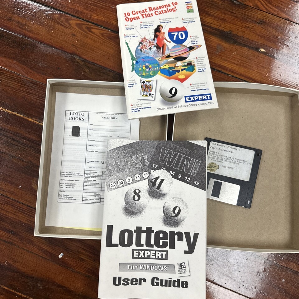 Lottery Expert Software Floppy Disk Vintage RARE Big Box CIB | eBay