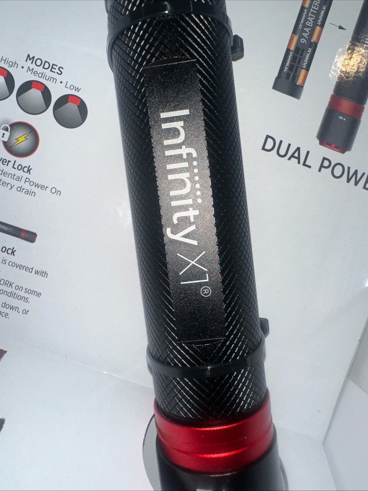 Infinity X1 5000 Lumens Flashlight Rechargeable Dual Power Twist Focus ...
