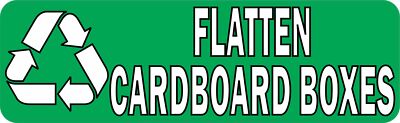 10×3 Flatten Cardboard Boxes Sticker Vinyl Recycling Decal Sign ...