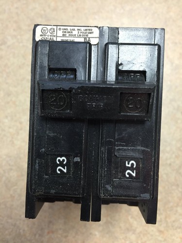 Westinghouse Type BA Circuit Breaker 20 amp 2 pole | eBay