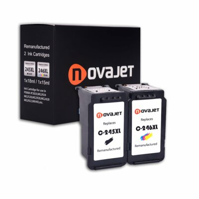 Novajet PG-245XL CL-246XL Ink Cartridge For Canon PIXMA MG2500 MG3022 ...