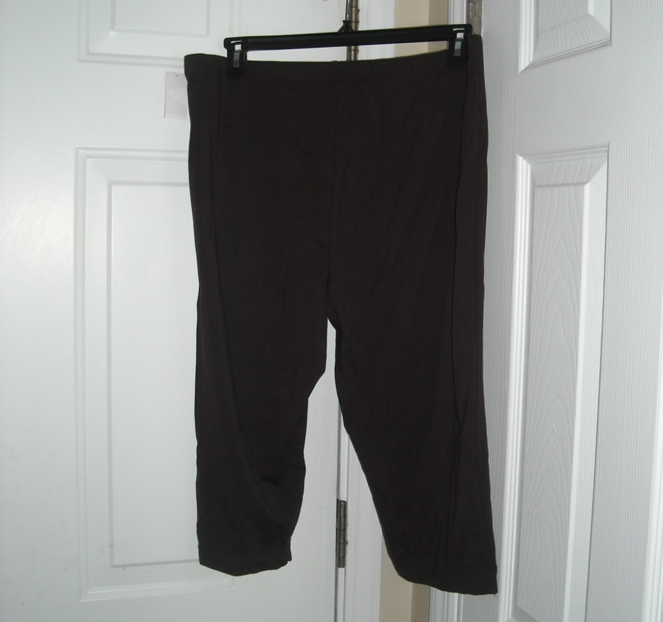 Basic Editions Stretch Capri Pants Brown Women's XL, New | eBay