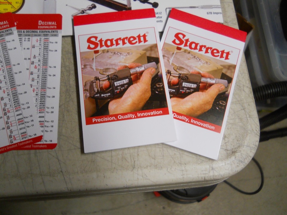 STARRETT. Decimal & Tool Reference Wall Charts W/Pocket Charts & Note ...