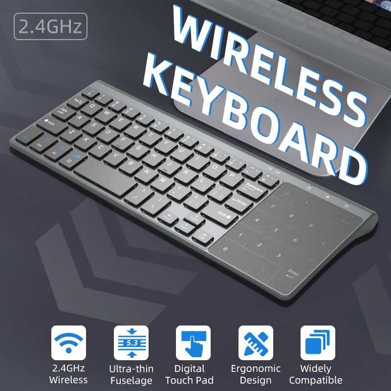 2.4G USB Wireless Keyboard with Touchpad for Android Windows Tablet PC ...