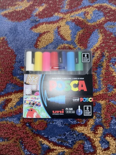 POSCA Water-Based Markers 8 Assorted Colors PC-5M 1.8-2.5mm Uni NEW ...