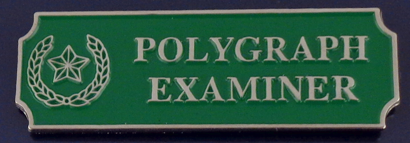 POLYGRAPH EXAMINER Silver on Green Award Commendation uniform bar | eBay