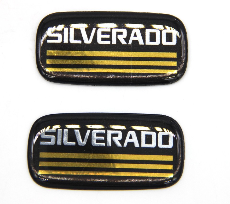 2X Fits 99-07 Silverado Side Roof Pillar Cab Emblem Badge Nameplate ...