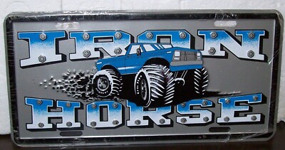 NEW Iron Horse Monster Truck Metal License Plate Big Foot Full Size | eBay