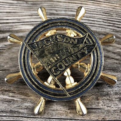 Vintage Jackson County Port Authority Metal Emblem Badge Wisconsin ...