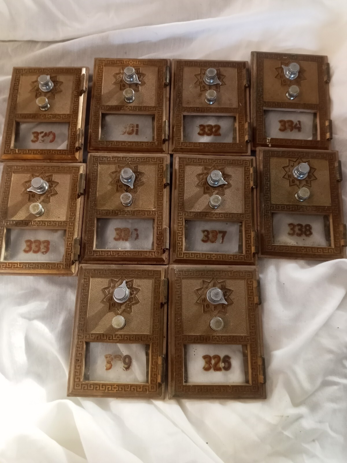 10 Vintage Brass PO Box Doors Combination Design 1966 with Original ...