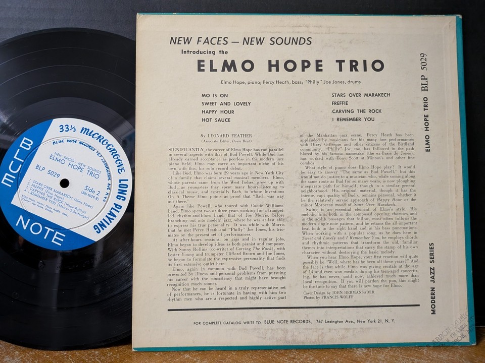 Elmo Hope Trio New Faces New Sounds 1953 Blue Note 10" Philly Joe Jones ...