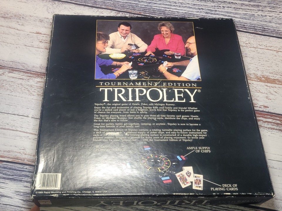 Tripoley Tournament Edition 1989 Cadaco Board Game No. 255 Rotating ...